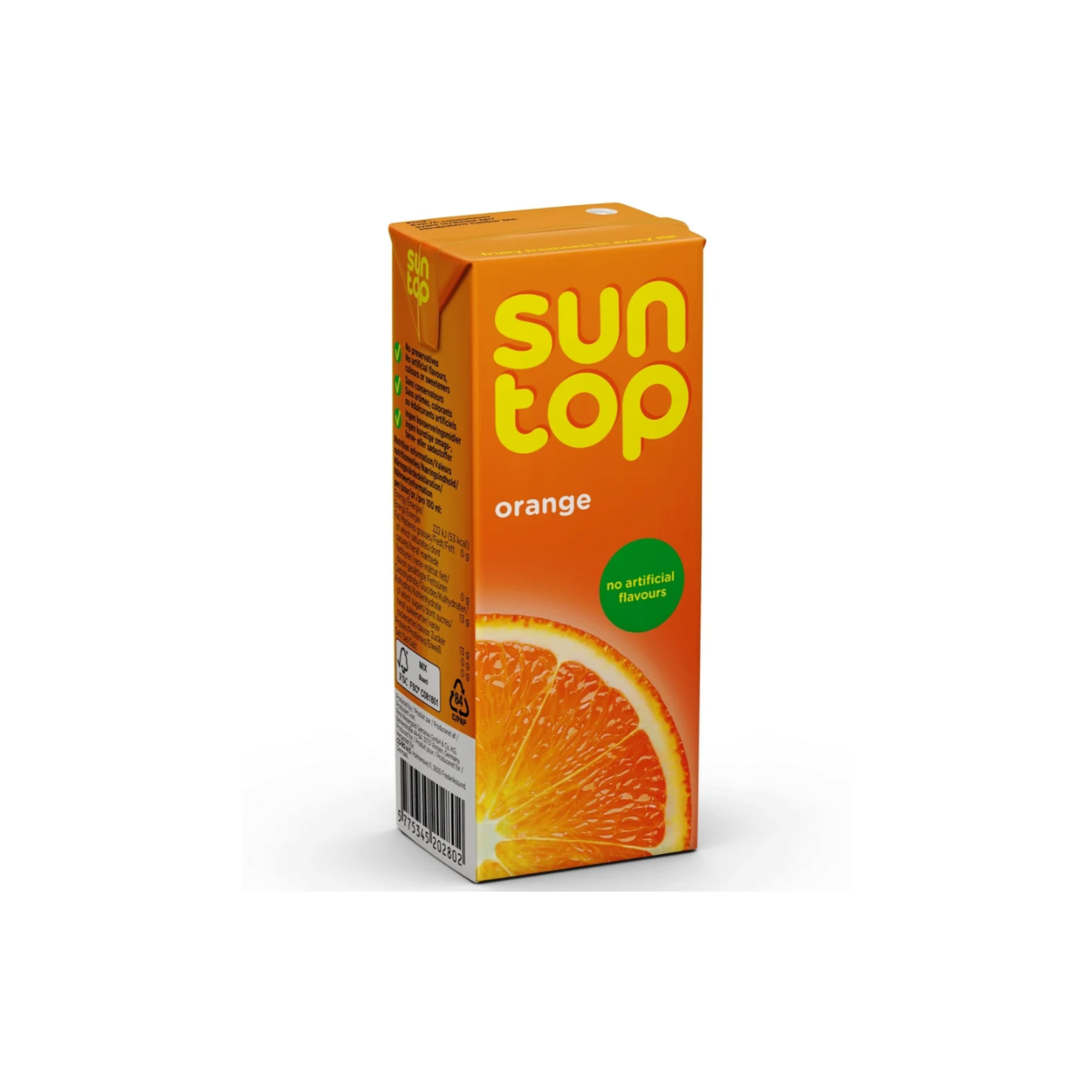 Juice Suntop Appelsin, 200 ml. x 30 stk. - Hurtig levering – Cares ApS