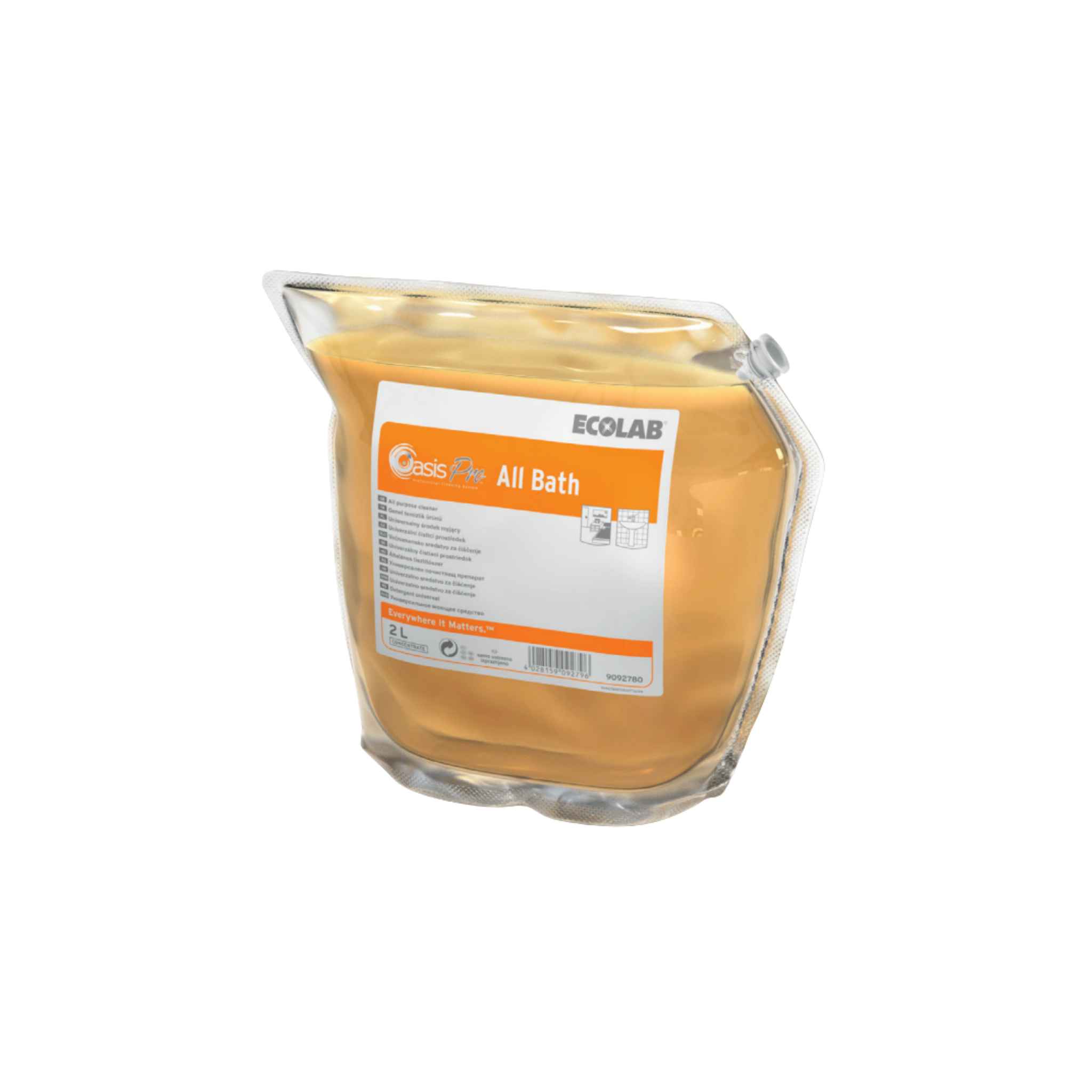Sanitetsrengøring Ecolab Oasis Pro All Bath, 2 ltr. x 2 stk. – Cares.dk